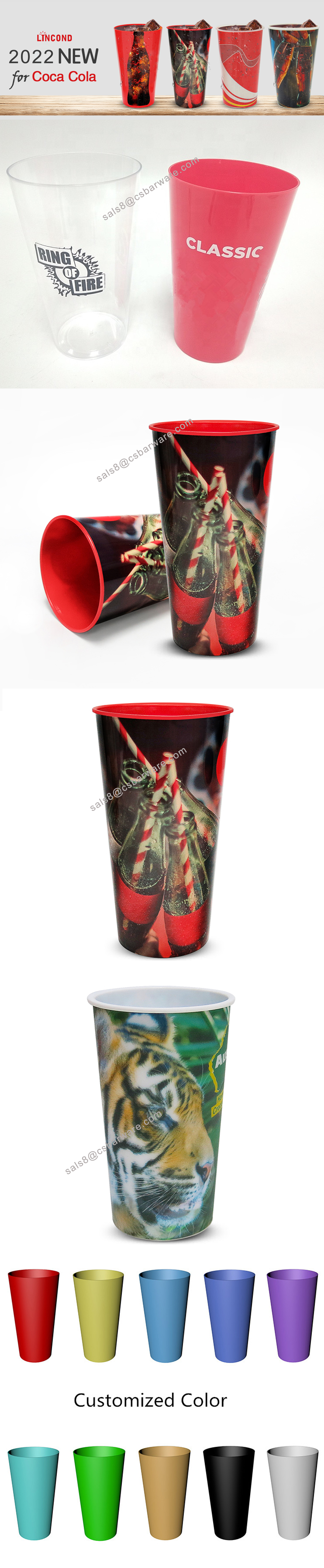 Large Capacity Reusable Pp Plastic Cup - Lincond Customized Printed ...
