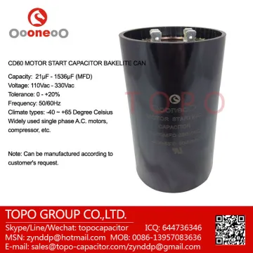 Motor Start Capacitor With 20 To 1,600uf Rated Capacitance And -10 To ...