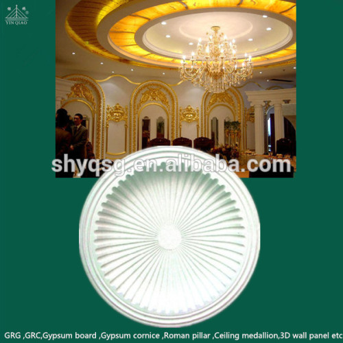 Fiberglass Gypsum Plaster White Round Ceiling Dome Center Roses Medallion, High Quality ...