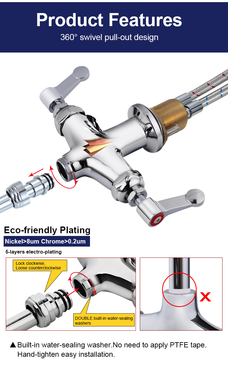 Universal High Pressure Dishwasher Pre Rinse Faucet Kit With Spray Gun ...