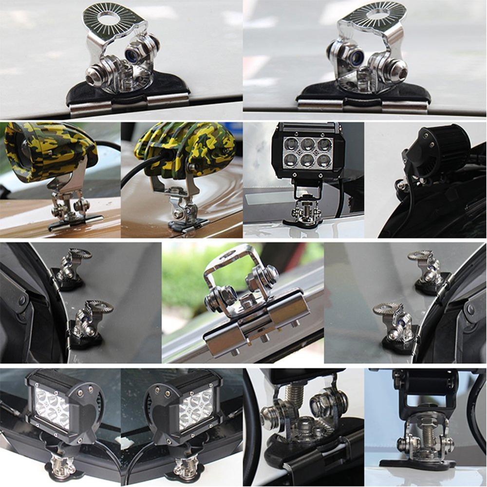 Stainless Universal Hood Mounting Brackets Engine Cover Bonnet Mount ...