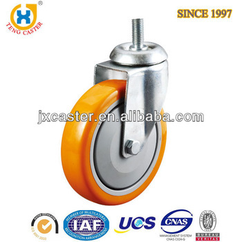 4-inch Medium Duty Threaded Stem Swivel Polyurethane Caster Wheel, High ...