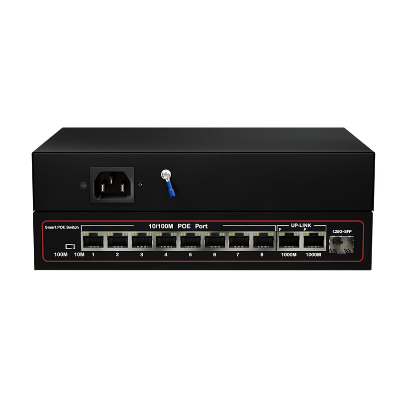 8 Port 10/100mbps Poe Switch With 2 Gigabit Uplinks And 1 Sfp Slot ...
