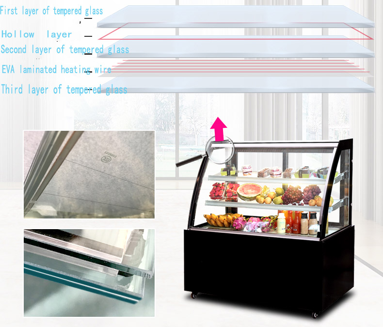 Upright Countertop Cake Dessert Display Cabinet Fridge Showcase, High ...