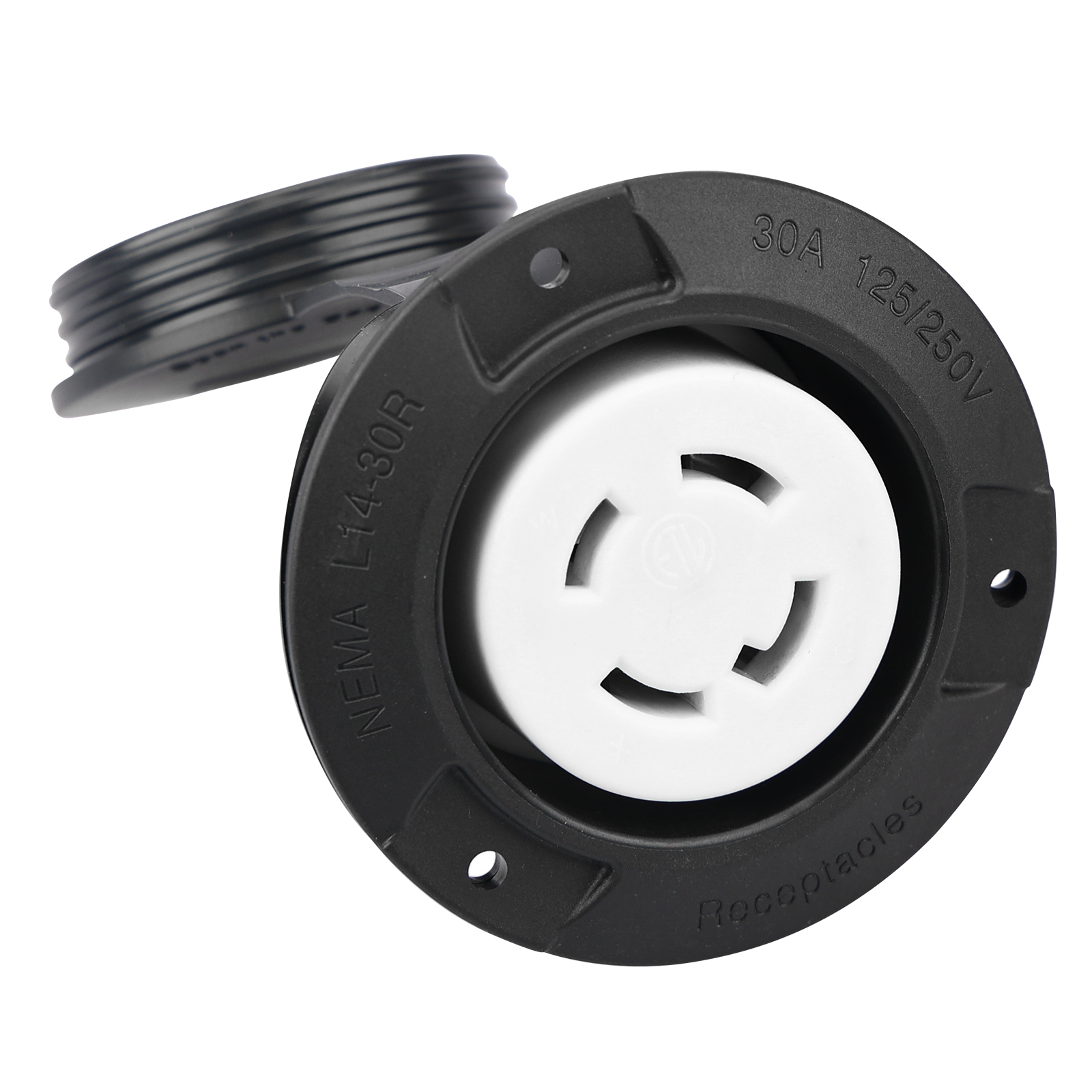 Nema L14-30r Flanged Outlet Generator Plug - 30a 125/250v Locking ...
