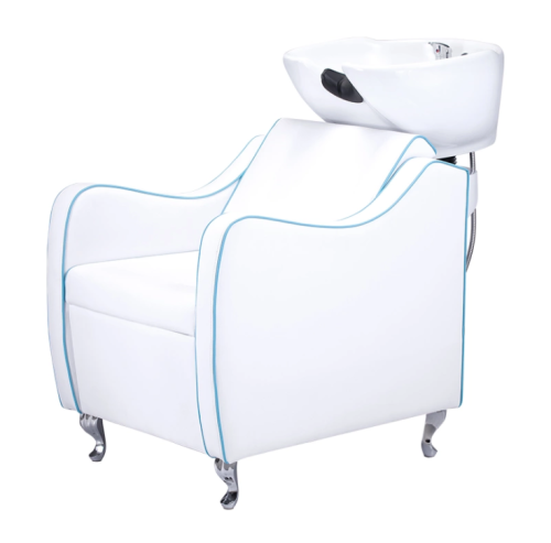 White Leather Shampoo Chair For Salon, High Quality White Leather ...