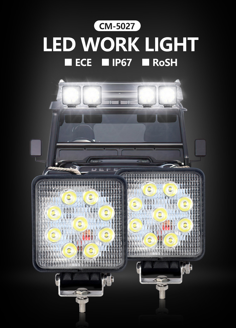 4.2 Inch Spot Flood Fog Lamp 27w Square Waterproof Led Work Light 4x4 4 ...