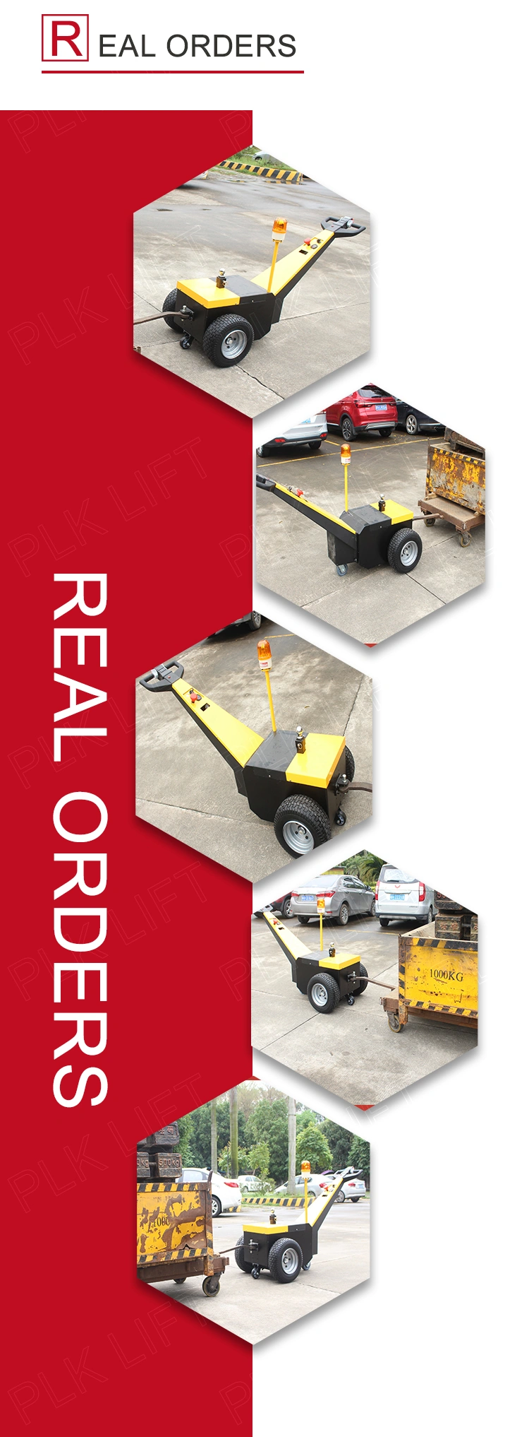 Hand Trolley Towing Electric Mini Tractor 3500kg Capacity Walking Type ...