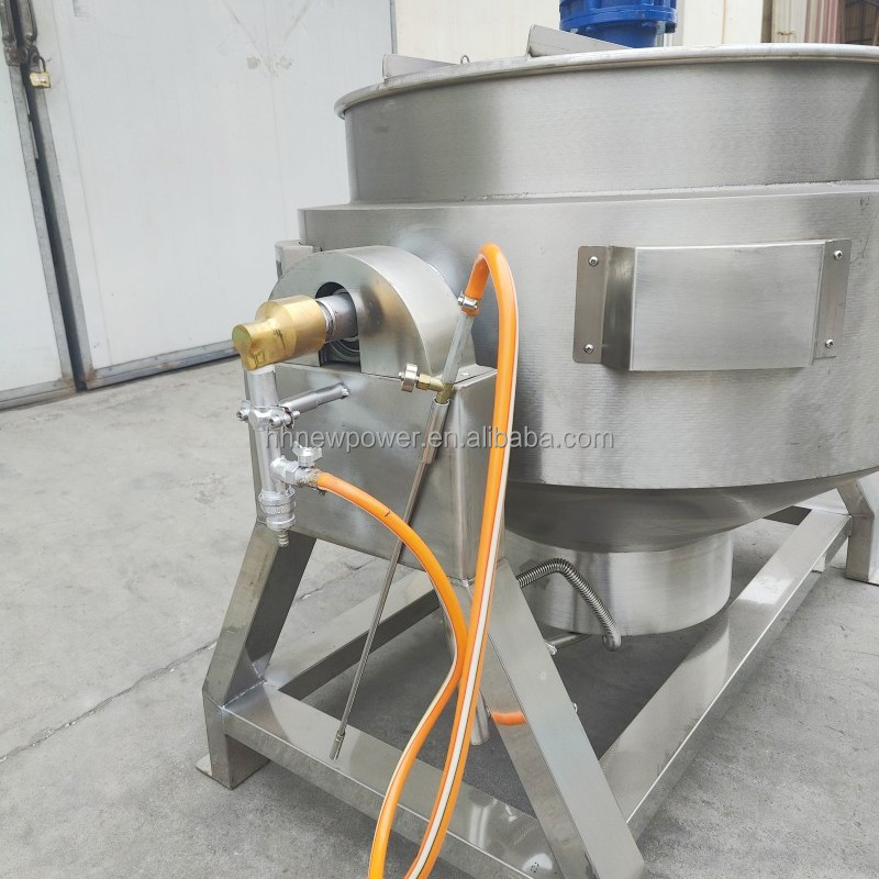 200 Liter Industrial Tilting Electric Jacketed Kettle Pot With Mixer ...