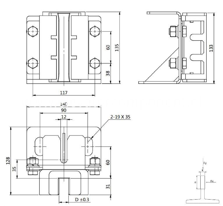 CWT Guide Shoe for ThyssenKrupp Lifts 10mm 16mm
