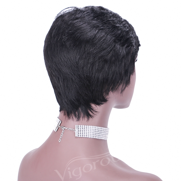 Vigorous Pixie Cut 100% Full Machine Brazilian Human Hair For Woman ...