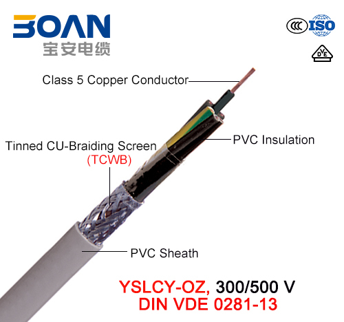 Yslcy-oz, Control Cable, 300/500 V, Flexible Cu/pvc/tcwb/pvc (vde 0281 ...