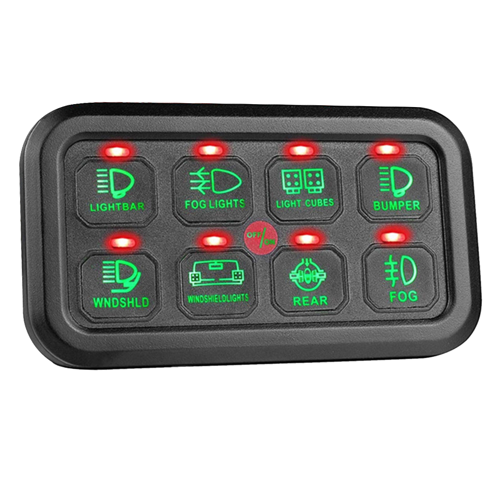 12v 24v 8 Gang Led Touch Screen Electronic Switch Control Panel Car ...