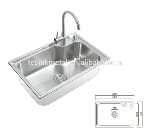 680x450mm Pakistan Design Big Single Bowl Kitchen Sink, High Quality ...