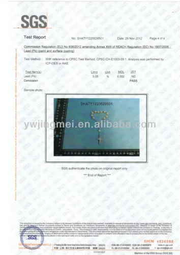 Rosary Decade Sgs Test Report, High Quality Rosary Decade Sgs Test ...