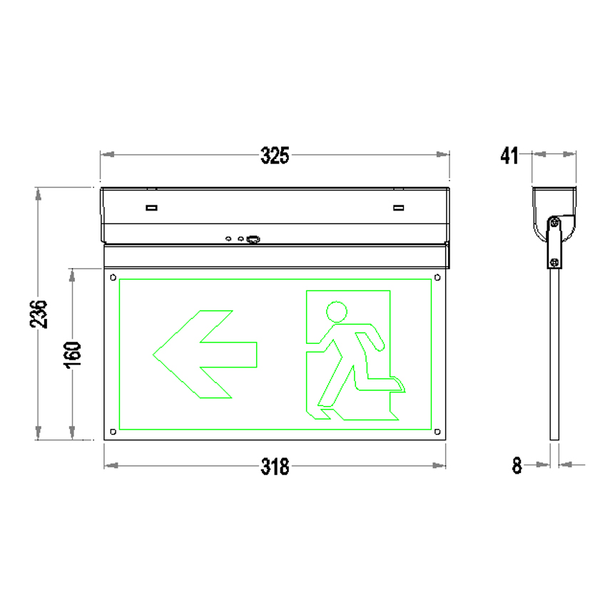 Ip65 Rechargeable Waterproof 12v 3w Led Emergency Exit Light, High ...