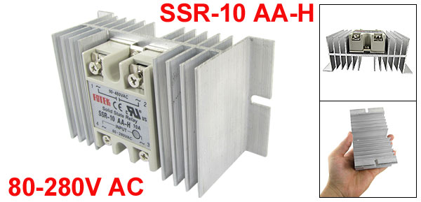 Single Phase Solid State Relay Ssr-10aa-h 90 480v Ac 70 280v Ac W Aluminum Heatsink, High ...