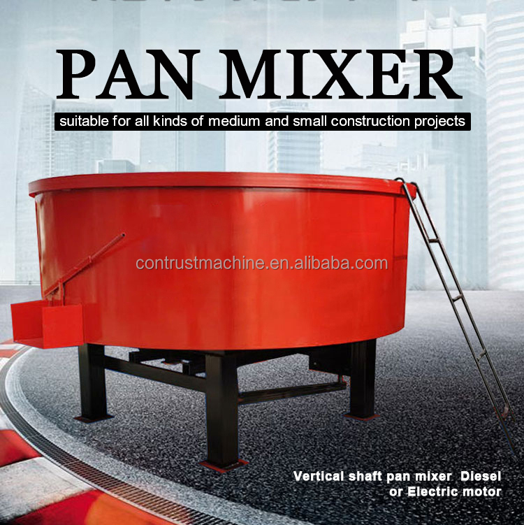 Portable Pan Concrete Mixer With Vertical Shaft And Blades, High ...