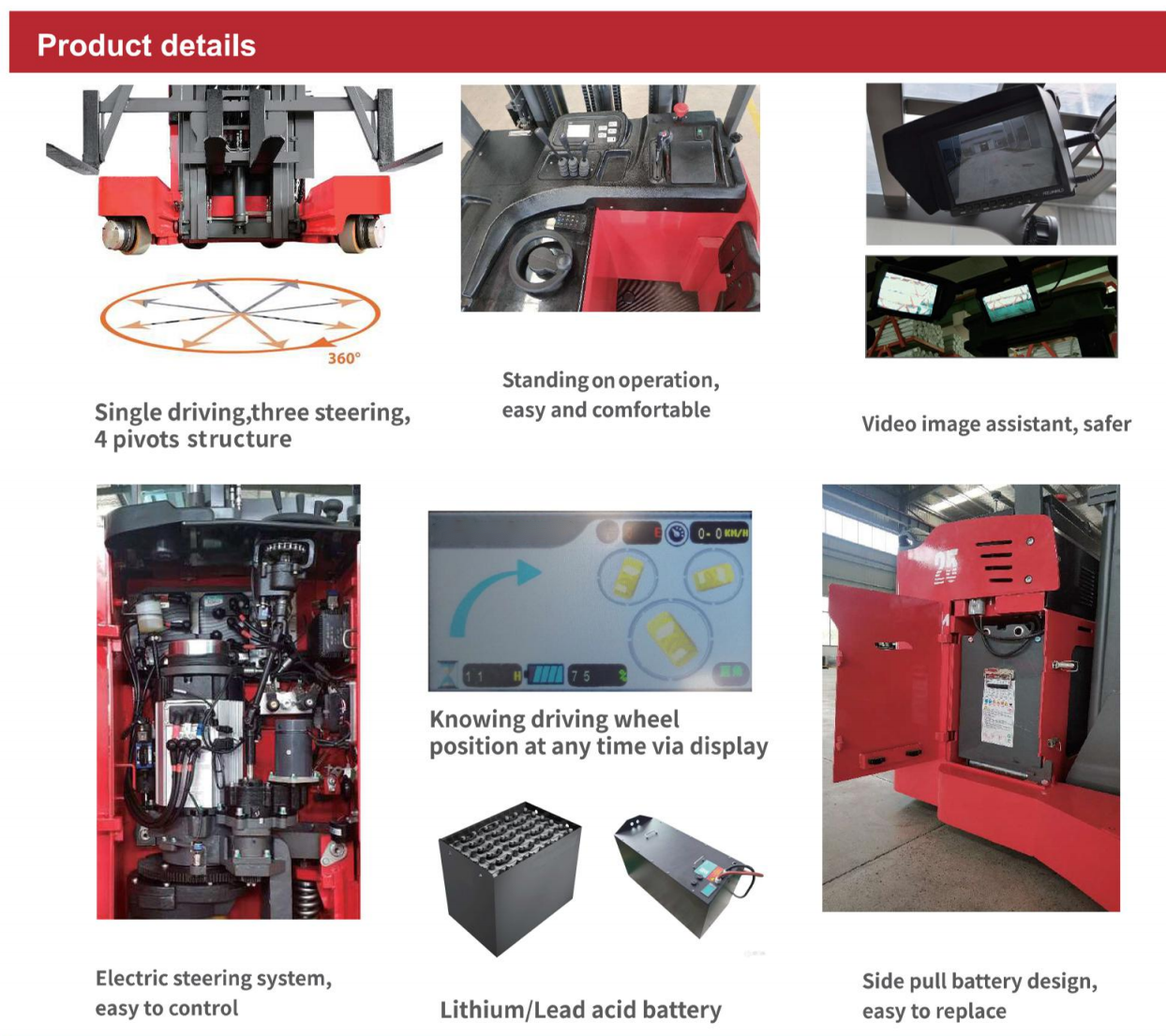 Multi Directional Reach Truck 4.5m, High Quality Multi Directional ...