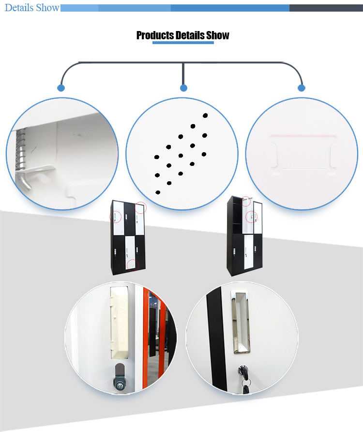 6 Door Steel Changing Room Wardrobe, High Quality 6 Door Steel Changing ...