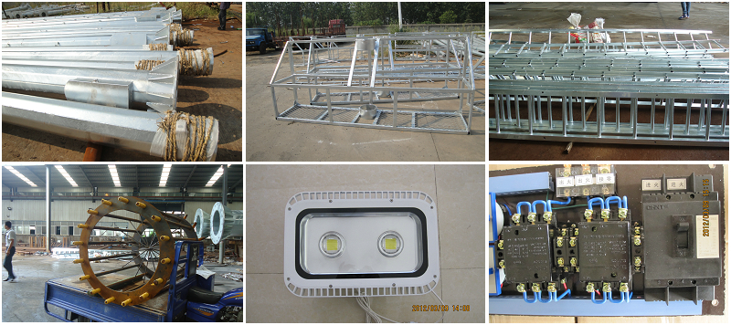 30m High Mast Light Tower With Lifting System For Outdoor Led Football ...