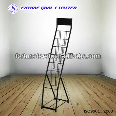 High Quality Powder Coating 6-capaties Metal Book Display Stand, High ...