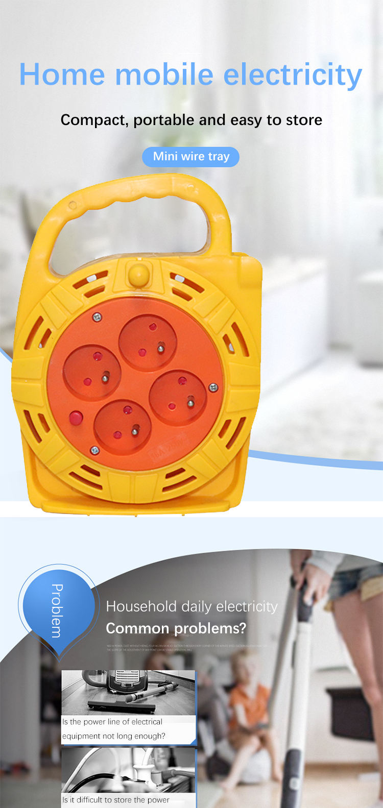 European Retractable Reel Drum Electric Extension Cable Reel, High ...