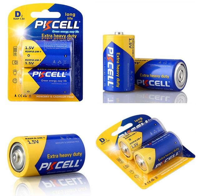 Pkcell Heavy Duty Zinc Carbon D Size R20p Um1 1.5v Batteries For ...