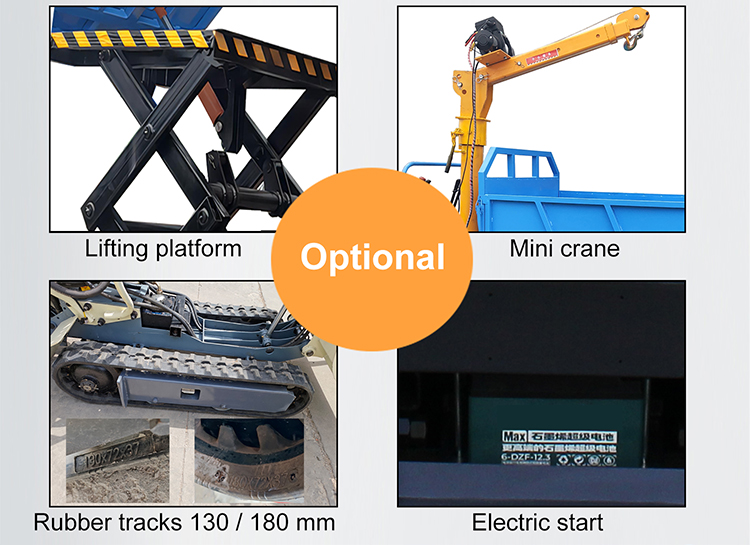 500 Kg Track Crawler Carrier: Mini Dumper With Self-loading Shovel For ...