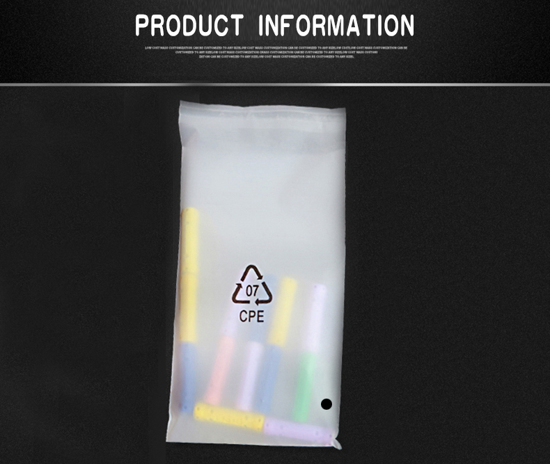 Cpe Self Adhesive Ziplock Frosted Packaging Soft Bag Translucent ...