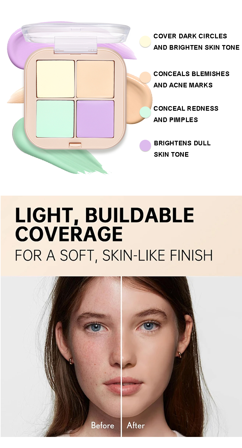 6 Colors Face Concealer Palette - Multi-function Makeup Base For ...