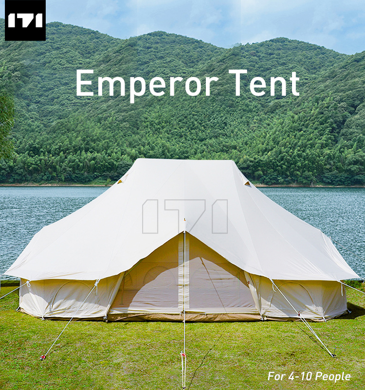 Luxury Glamping Emperor Bell Tent: Waterproof Big Family Tent With ...