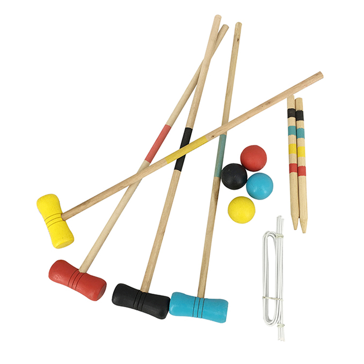 Wooden Kids Croquet Set With Toy Animal Figures For Outdoor Lawn Games ...