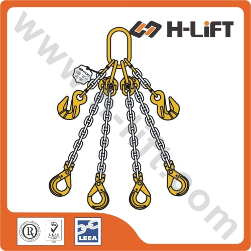 4 Leg G80 Chain Sling / Lifting Chain Sling / Quadruple Leg Chain Sling, High Quality 4 Leg G80 ...