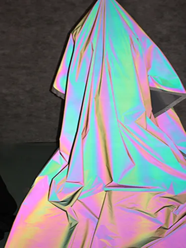 Iridescent Light Reflect Fabric Gradient Luminous Cloth Diy Jacket Coat ...