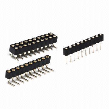 Sip Socket, 2.54mm Pitch H=3.0mm Pps Material Straight Type Right Angle ...