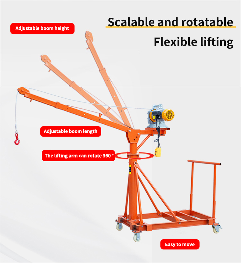 Portable 220v/380v 400kg Mini Crane - Retractable Lifting Equipment ...