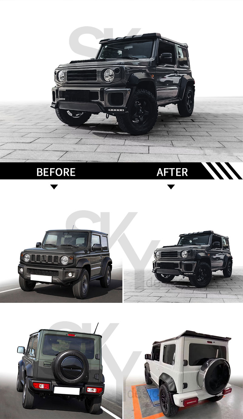 Lb Carbon Fiber Wide Body Kit For Jimny: Grill, Bumpers, Wheel Arches ...