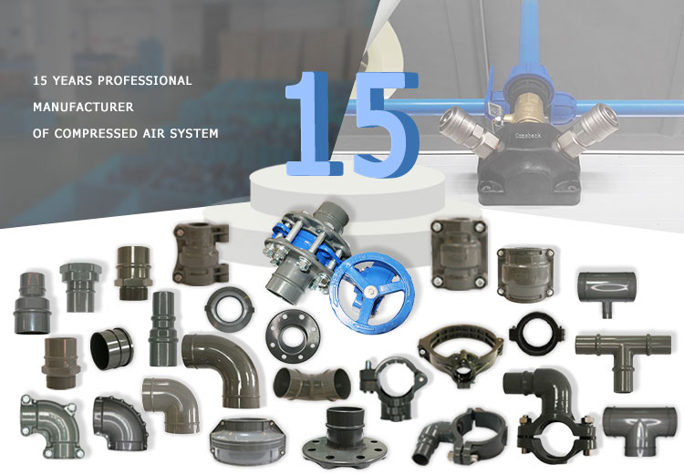 Aluminum T-shape 3-way Compression Pipe Fitting For Compressed Air ...