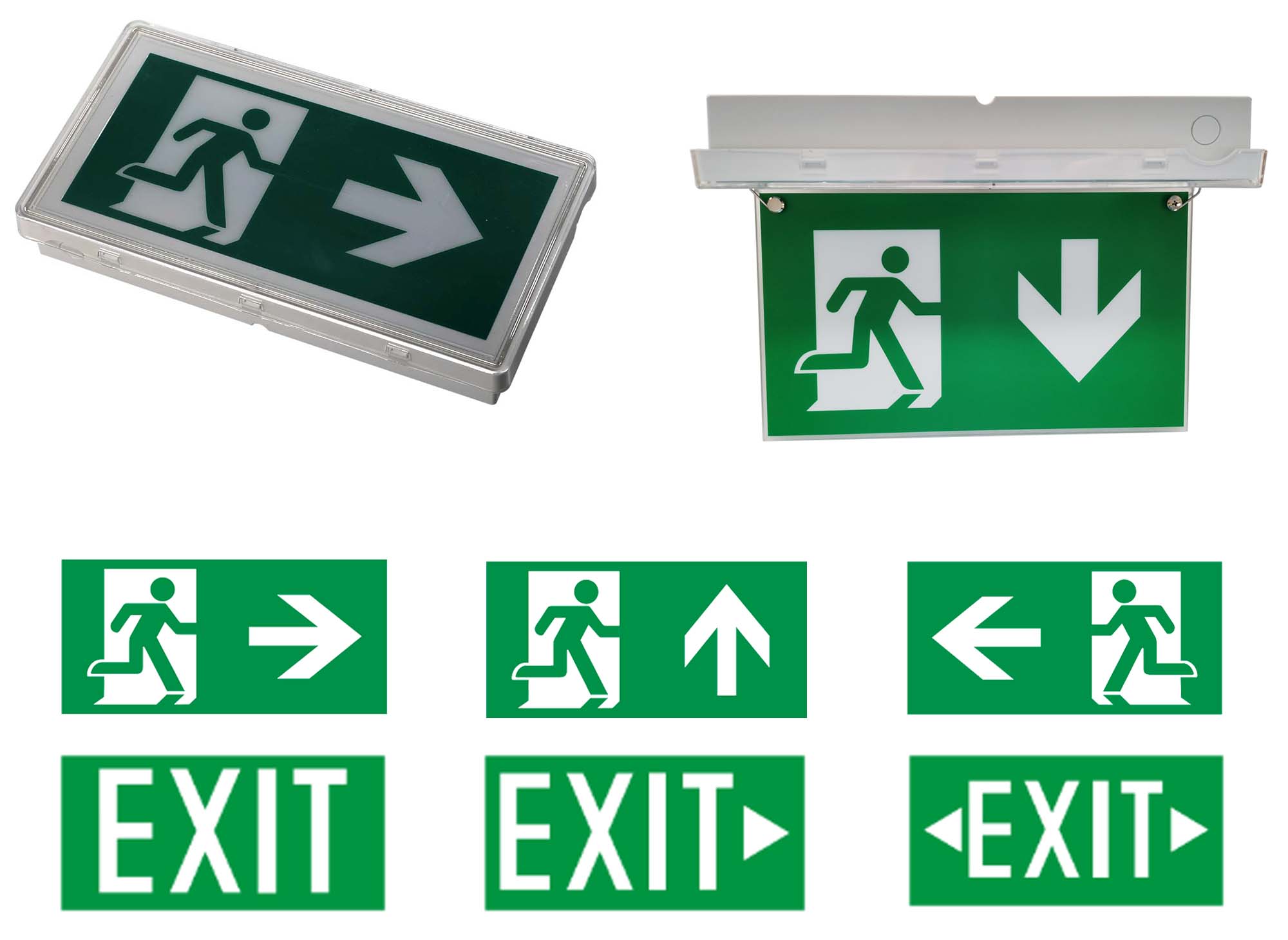Ceiling Recessed Rechargeable Emergency Exit Sign Light, High Quality ...