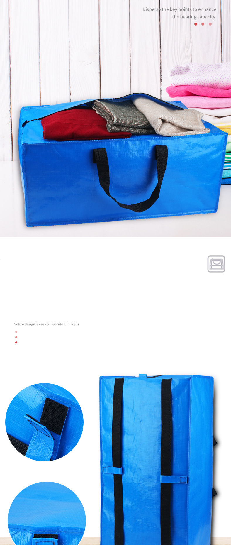 Foldable Pe Extra Large Heavy Duty Storage Bag Moving Waterproof ...