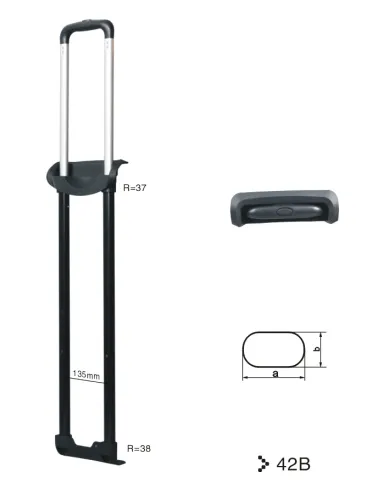 High Quality Spring Loaded Single Fix Luggage Handle, High Quality High ...