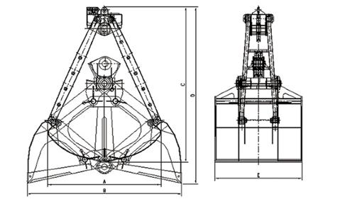 Mechanical Double Rope Grab Bucket For Lifting, High Quality Mechanical ...