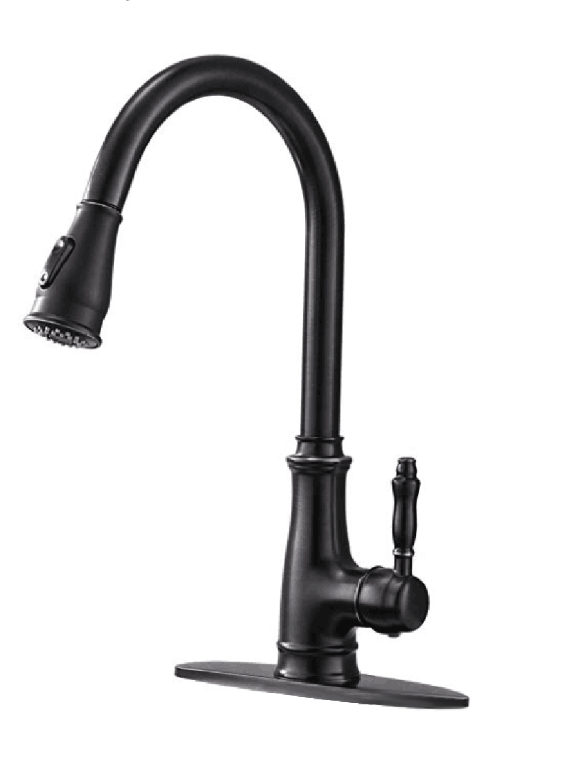 Black Kitchen Mixer With Pull Down Sprayer, High Quality Black Kitchen ...