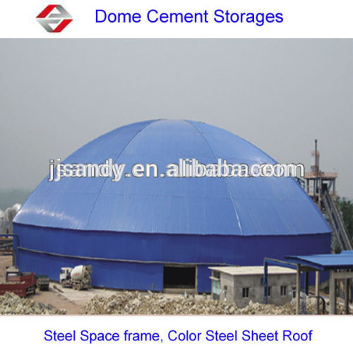Dome Steel Structure Space Frame Cement Silo, High Quality Dome Steel ...