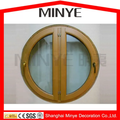 Wood Color Upvc Casement Window Irregular Shaped Casement Wind Circular ...