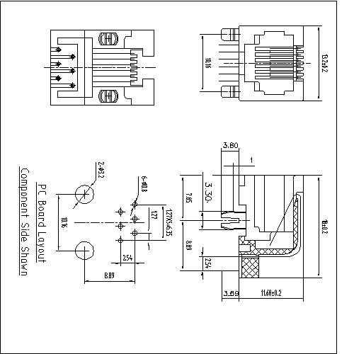 RJ11 Jack 6P6C side entry 1X1port China Manufacturers Suppliers Factory Exporter