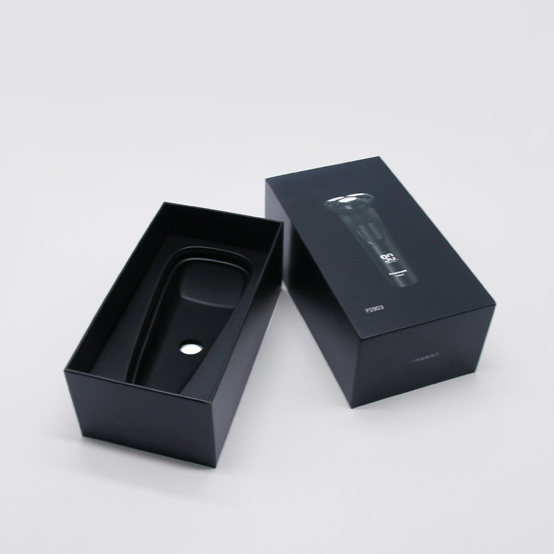 Black Custom Electric Safety Razor Packaging Boxes, High Quality Black ...