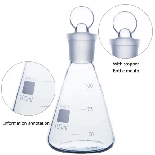 Borosilicate Conical Flask Glass Sand Plug Lab Glassware, High Quality ...