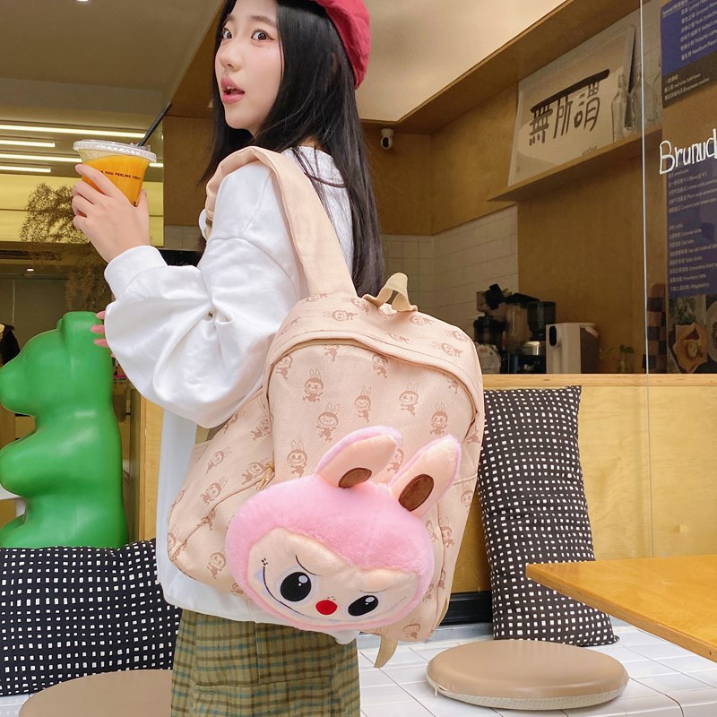 Cute Labubu Cartoon Plush Backpack For Kids - Crossbody Bag For Travel ...